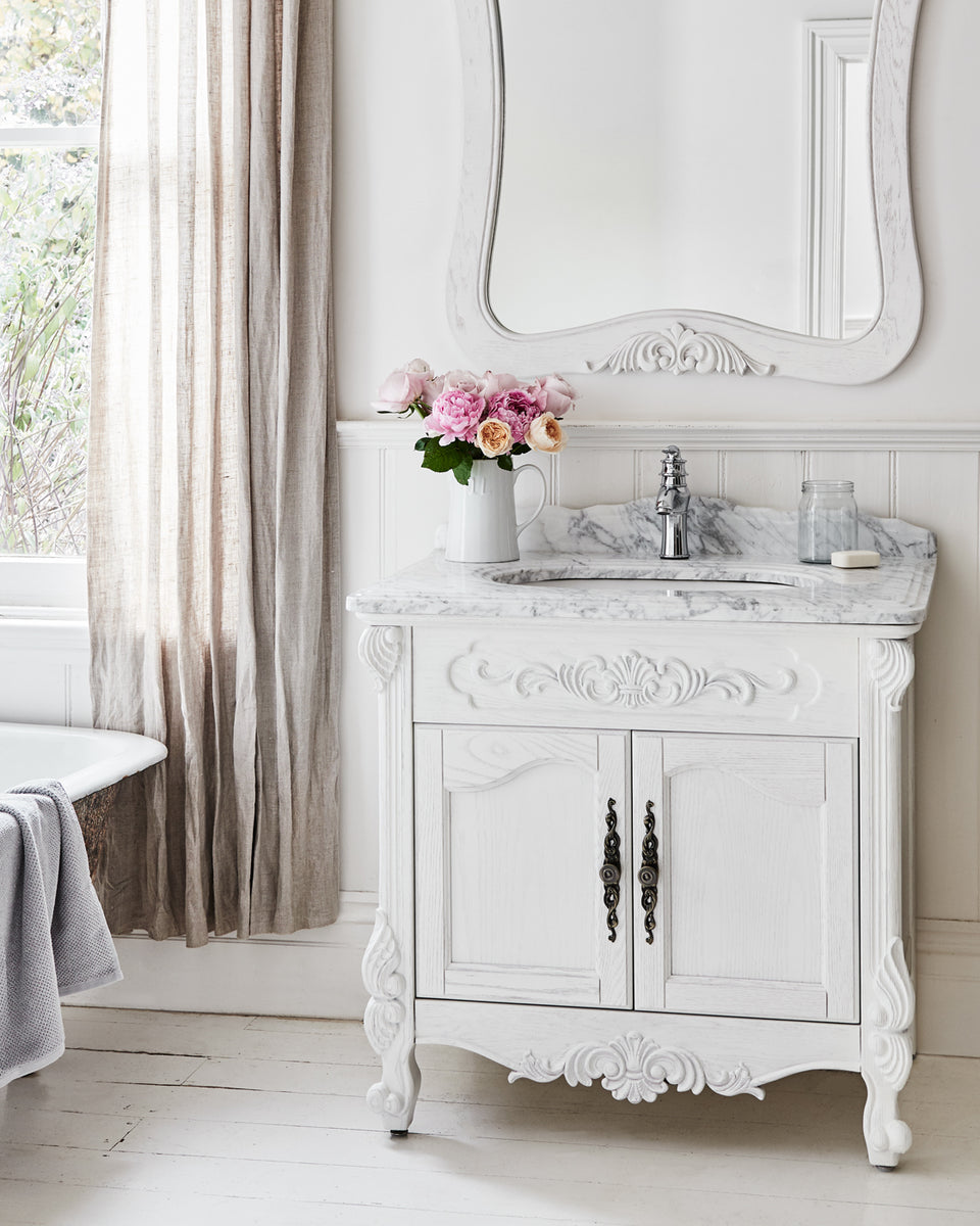 Paris 890 French Provincial Bathroom Vanity - White – Birch & Oak Home ...
